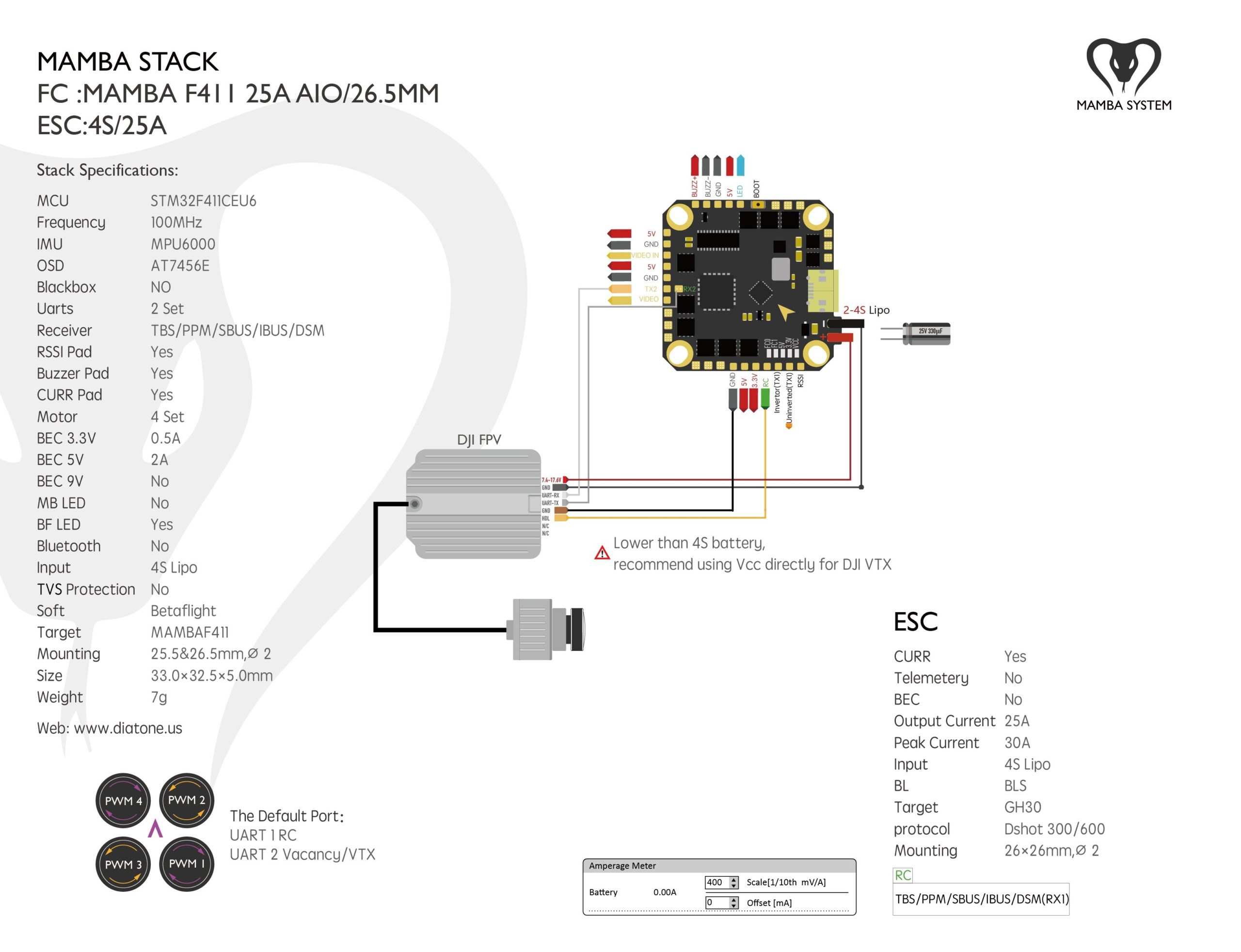 Mamba F4 AIO 25A Toothpick Flight Controller (2-4S) - Unmanned Tech UK ...